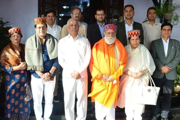 Honorable Governor of Himachal Pradesh with Brahmrishi Shree Kumar Swami Ji